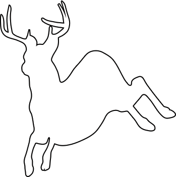 Deer Bounding Buck Silhouette White Version | White Water Archery