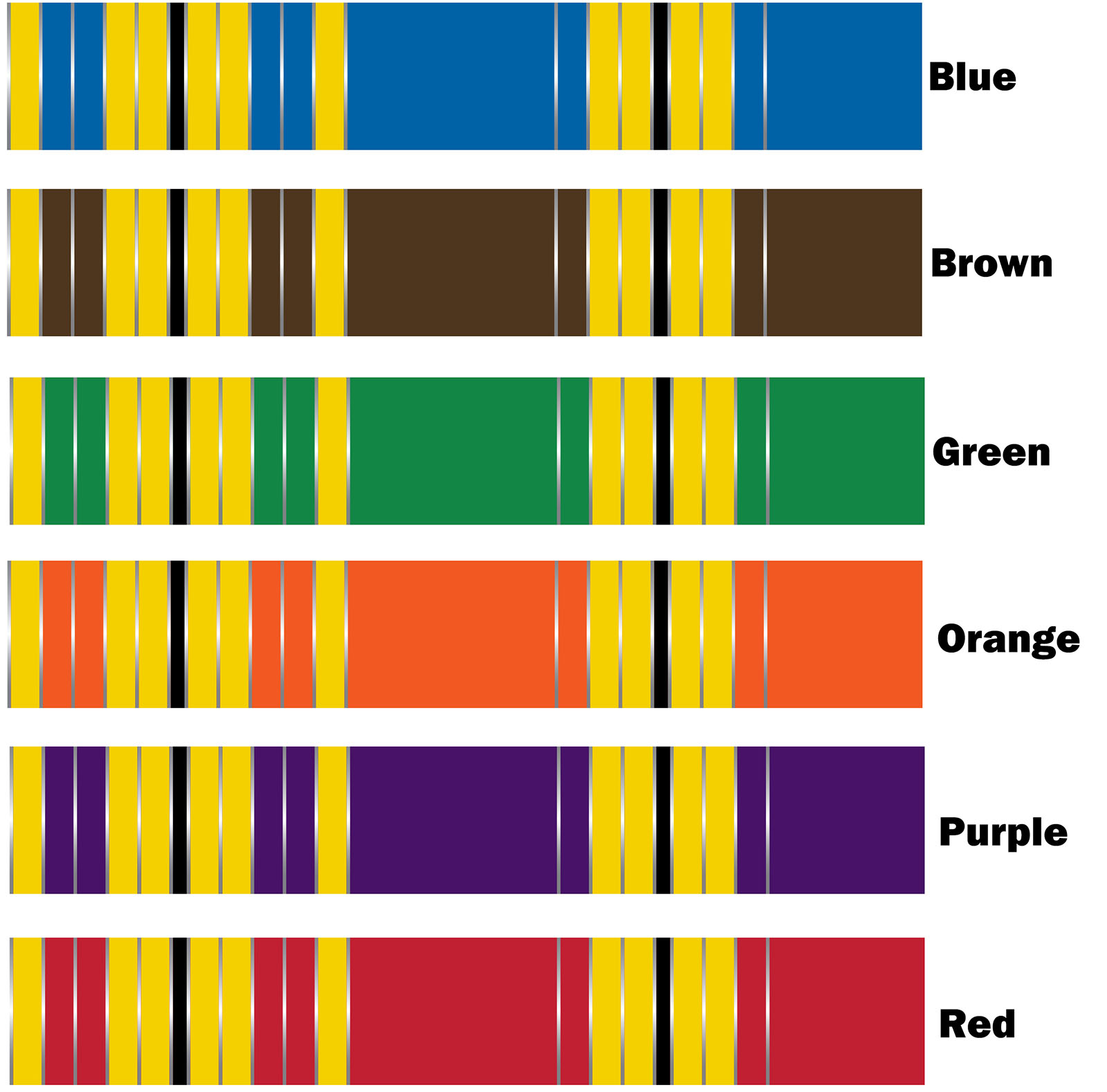 Traditional-ys-13-Yellow-Stripe-Colors | White Water Archery