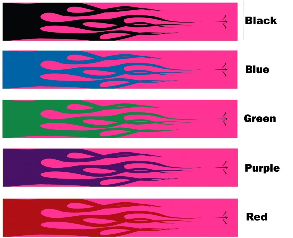 Fluorescent Neon Pink Hot Rod Flames Color Arrow Wraps | White Water ...