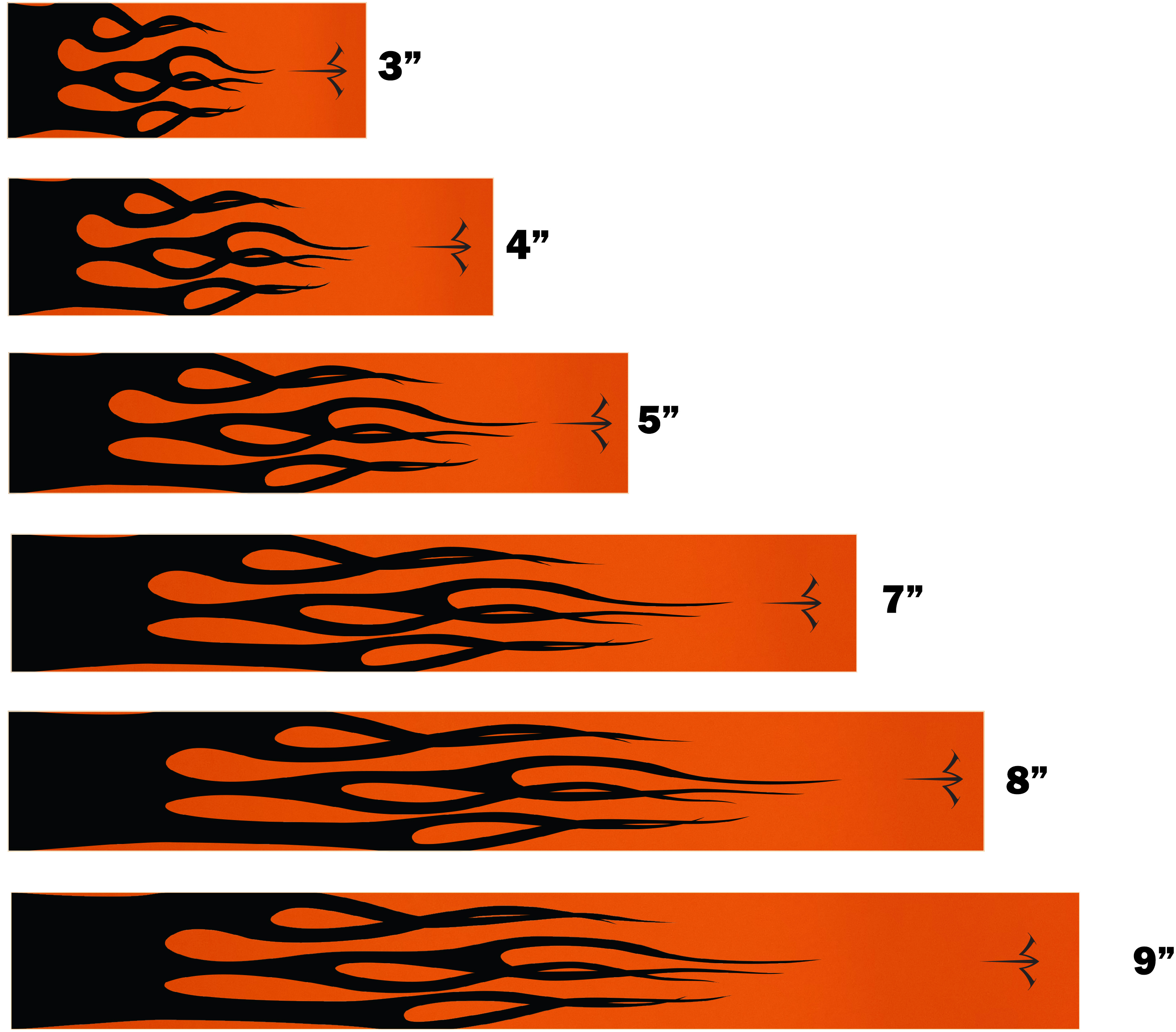 Flou OR Flame Size Chart | White Water Archery