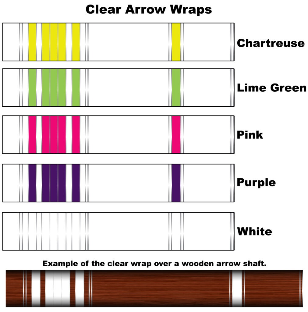 Clear Traditional 1 Arrow Wraps with Cresting (11 Colors Available ...