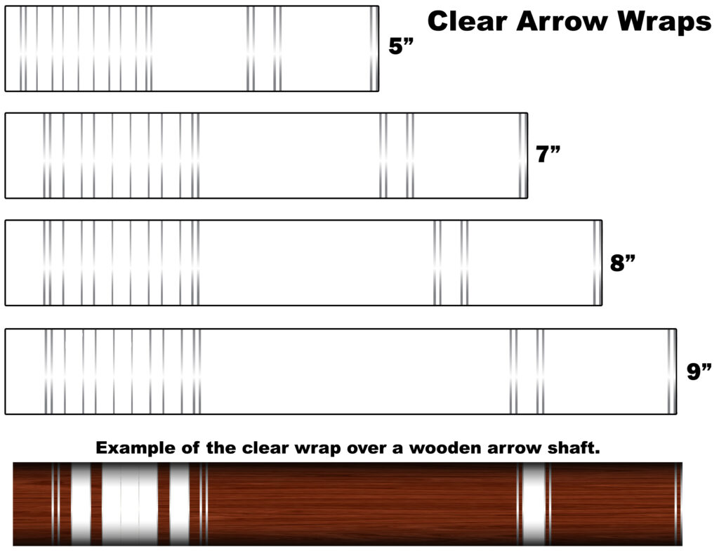Clear Traditional 1 Arrow Wraps with Cresting (11 Colors Available ...
