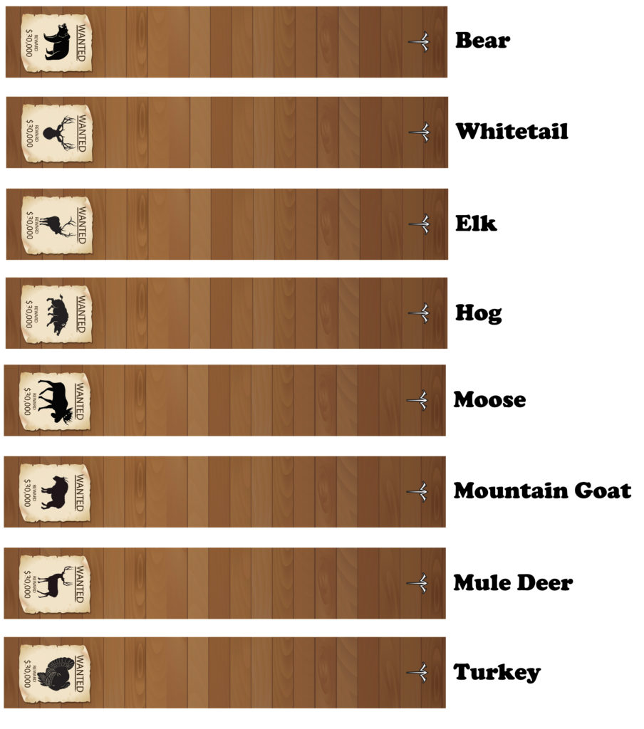 Wanted Poster Game Animal Arrow Wraps | White Water Archery