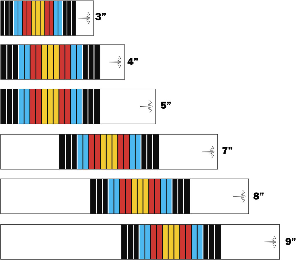 Small Bar Crested Traditional Style Target Face Arrow Wraps | White ...