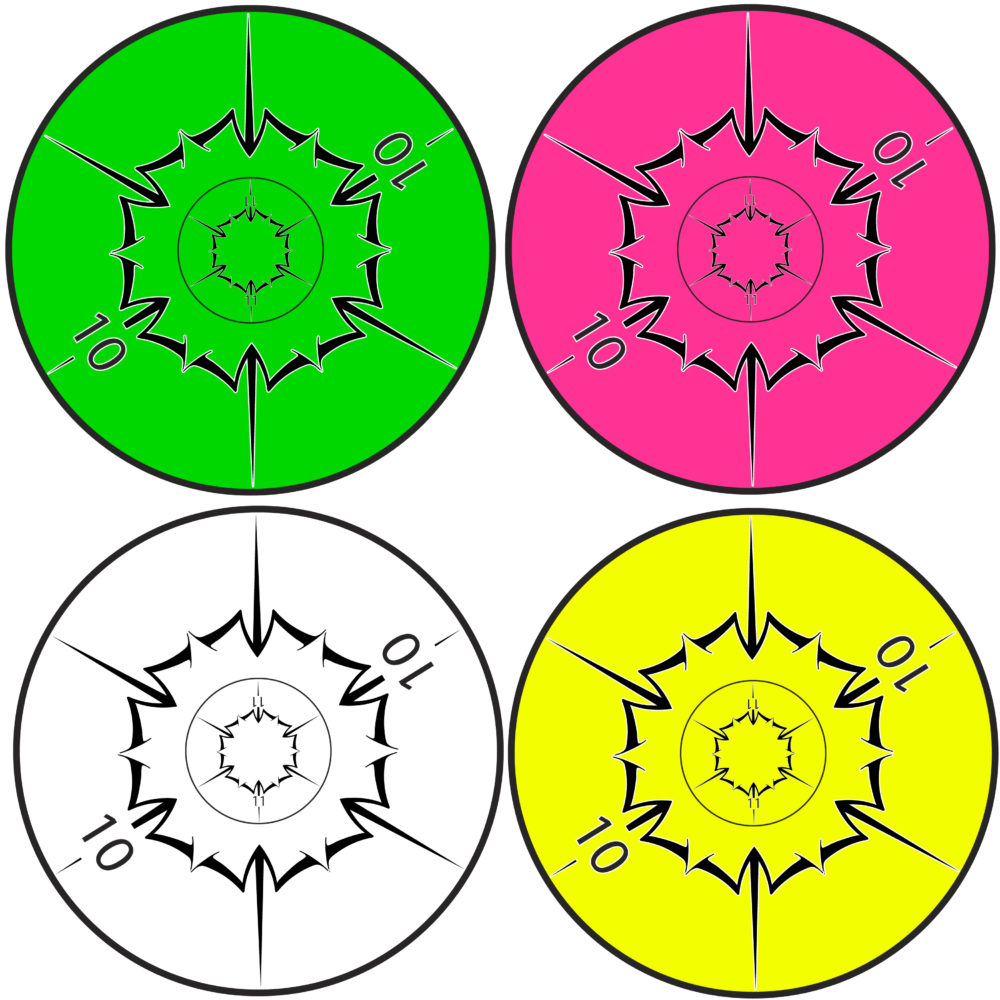3d Scoring – Solid Color 10 Ring – IBO Center Bullseye 5″ Decals ...