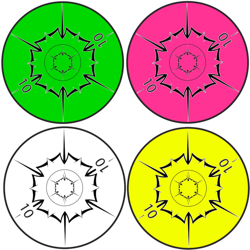 3d Scoring – Solid Color 10 Ring – IBO Center Bullseye 5″ Decals ...
