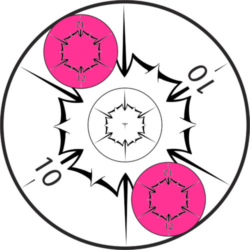 3d Scoring – Bi Color 10 Ring – ASA High Low Colored Bullseye 5″ Decals ...