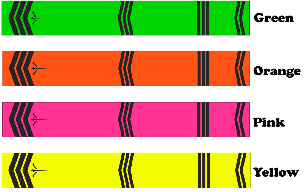 Chevron Icon Traditional Fluorescent Neon Arrow Wraps | White Water Archery