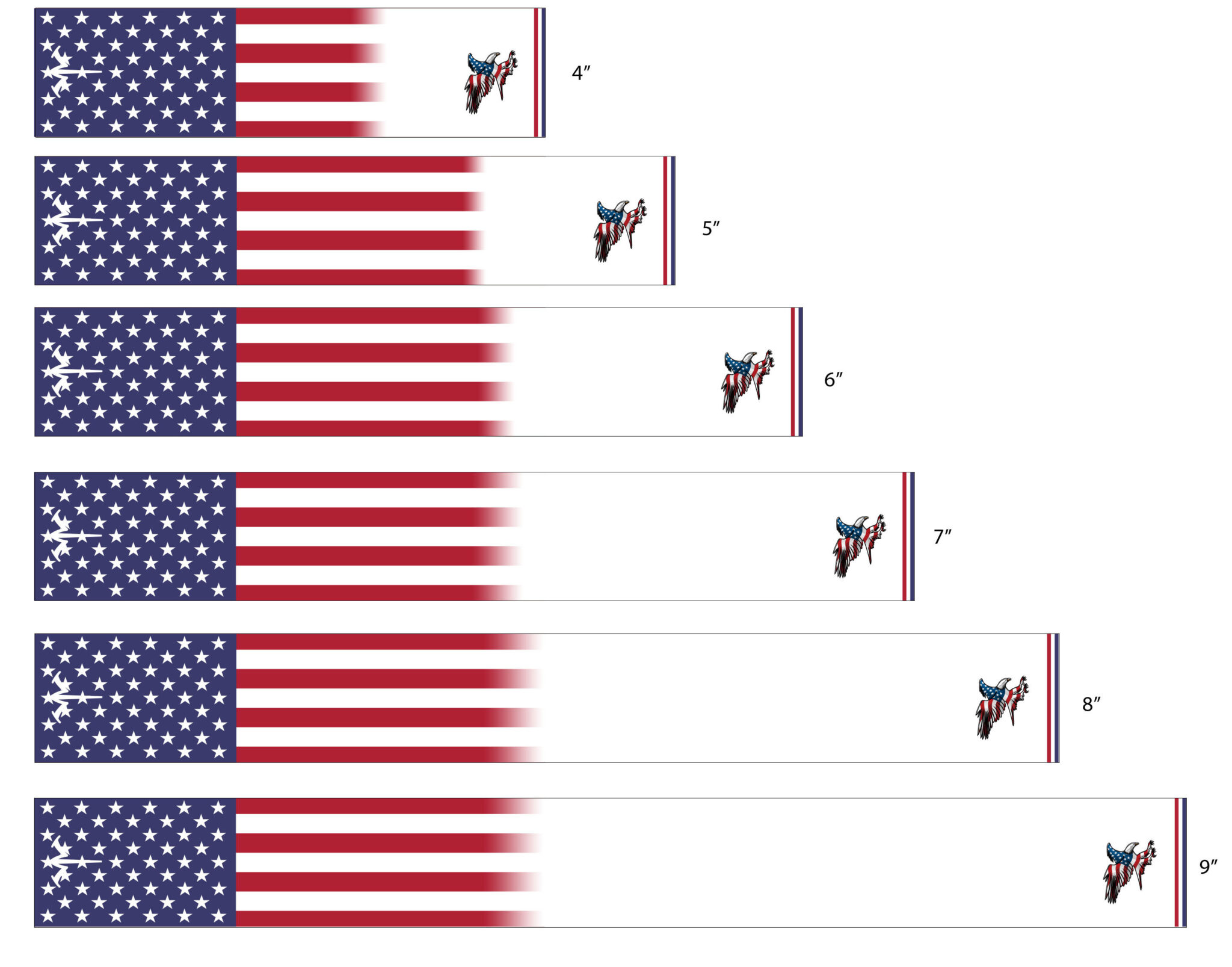 American Flag Bald Eagle Fade Arrow Wraps | White Water Archery