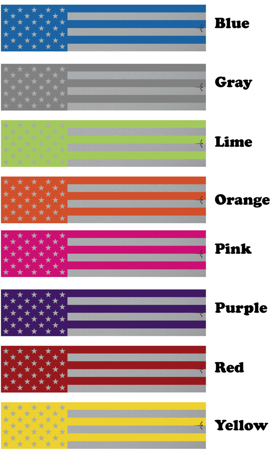 Reflective Colored American Flag Arrow Wraps | White Water Archery