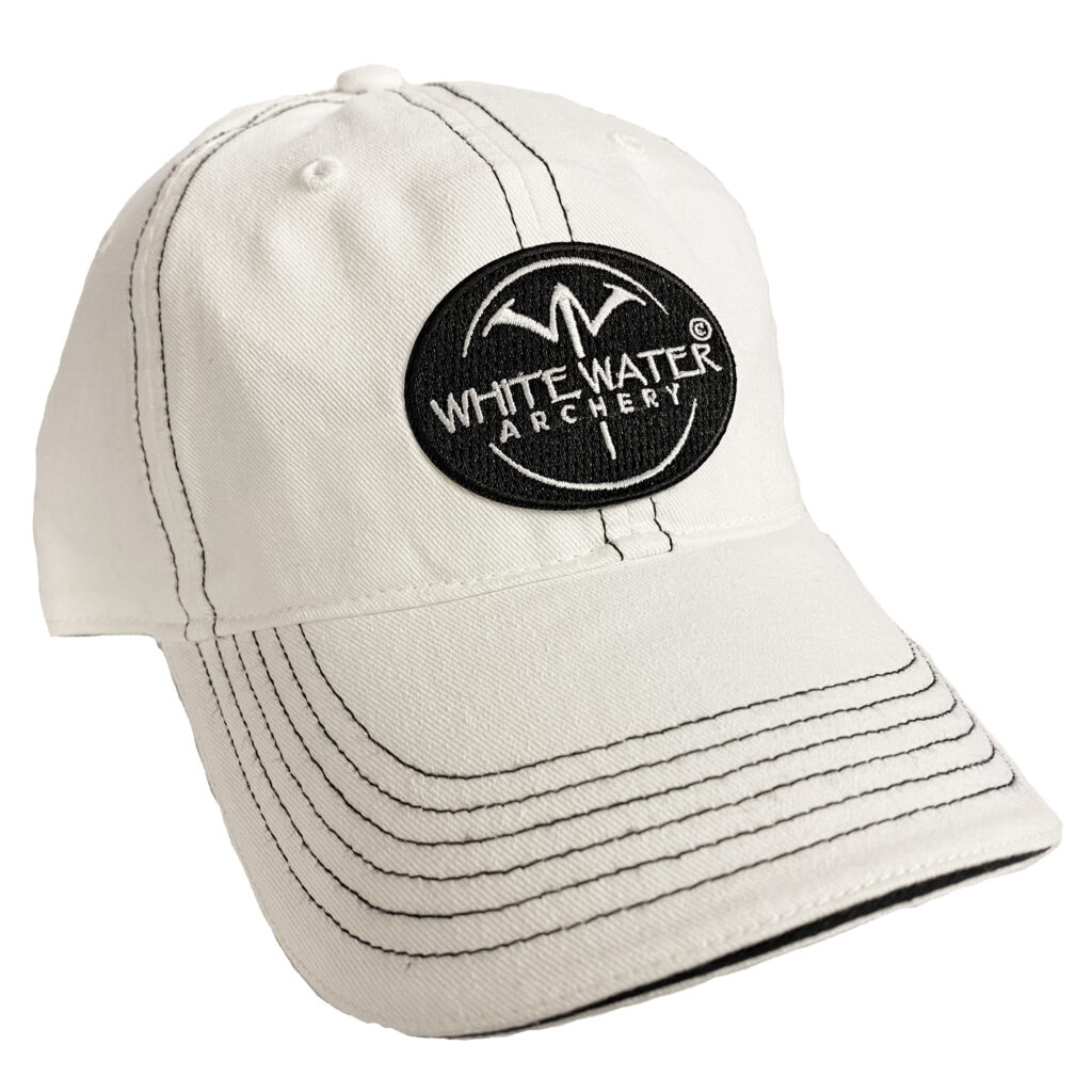 White Water Archery Unstructured Solid White Washed Chino Cap Hat ...