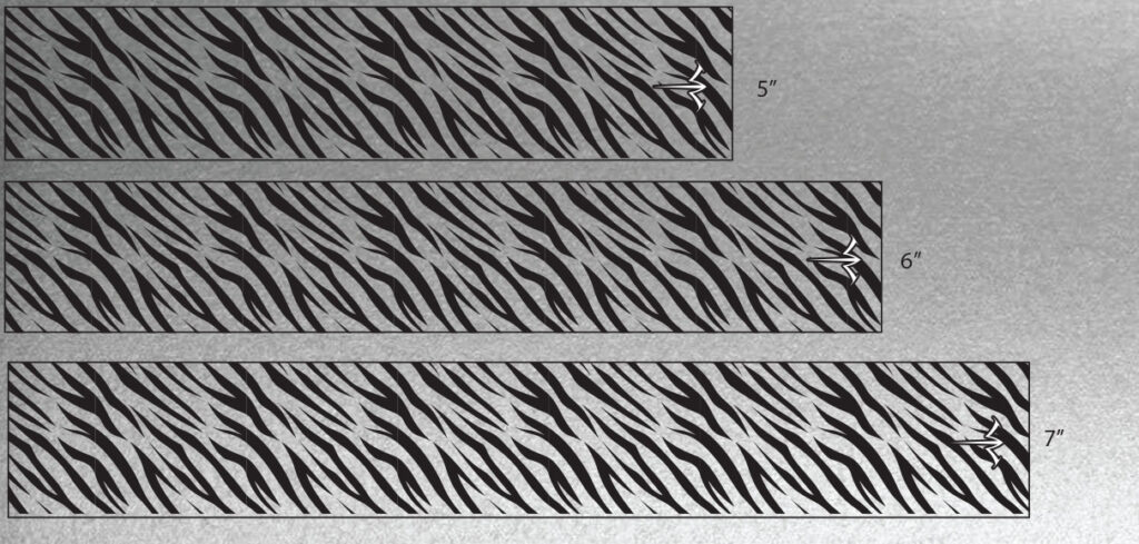 Metallic Silver Background Zebra Print Arrow Wraps | White Water Archery