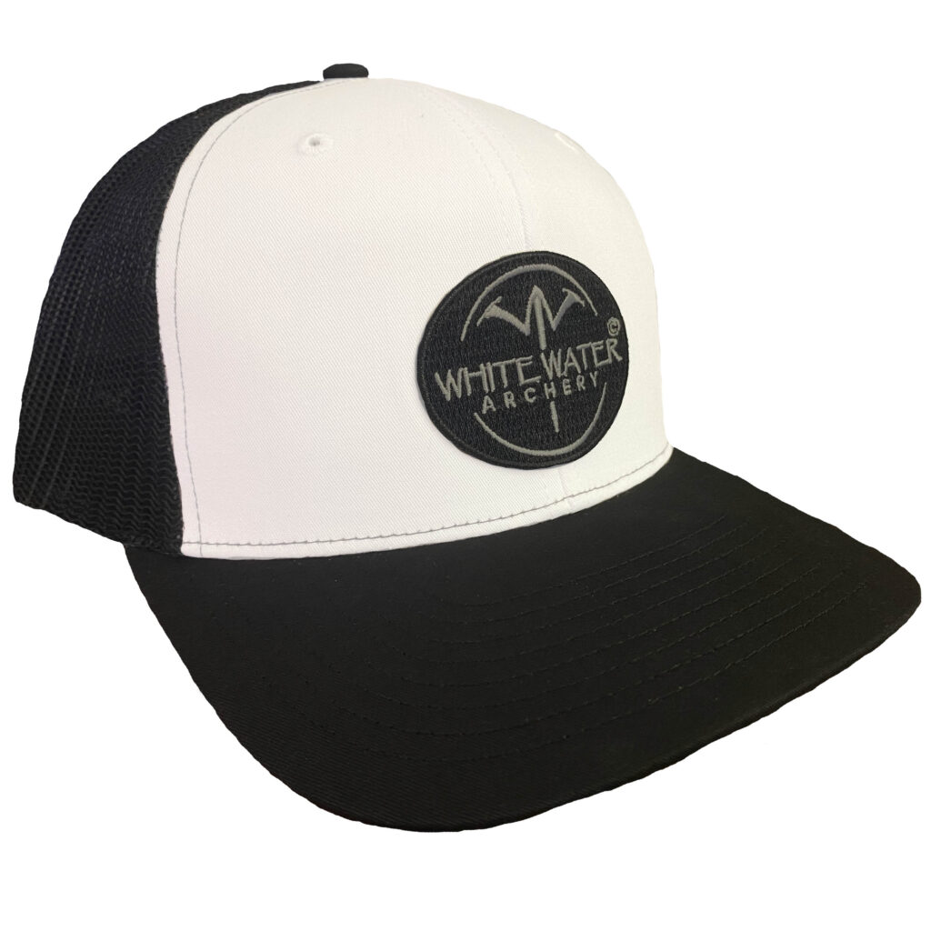 White Water Archery Structured White/Black Cap Hat | White Water Archery