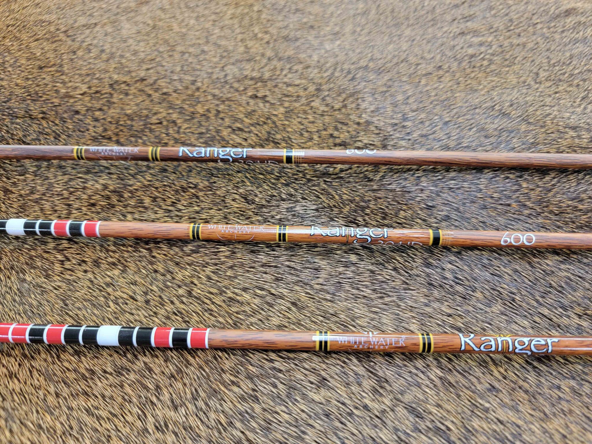Red Traditional 8 Finished Ranger Traditional Wood Grain Carbon Arrows ...