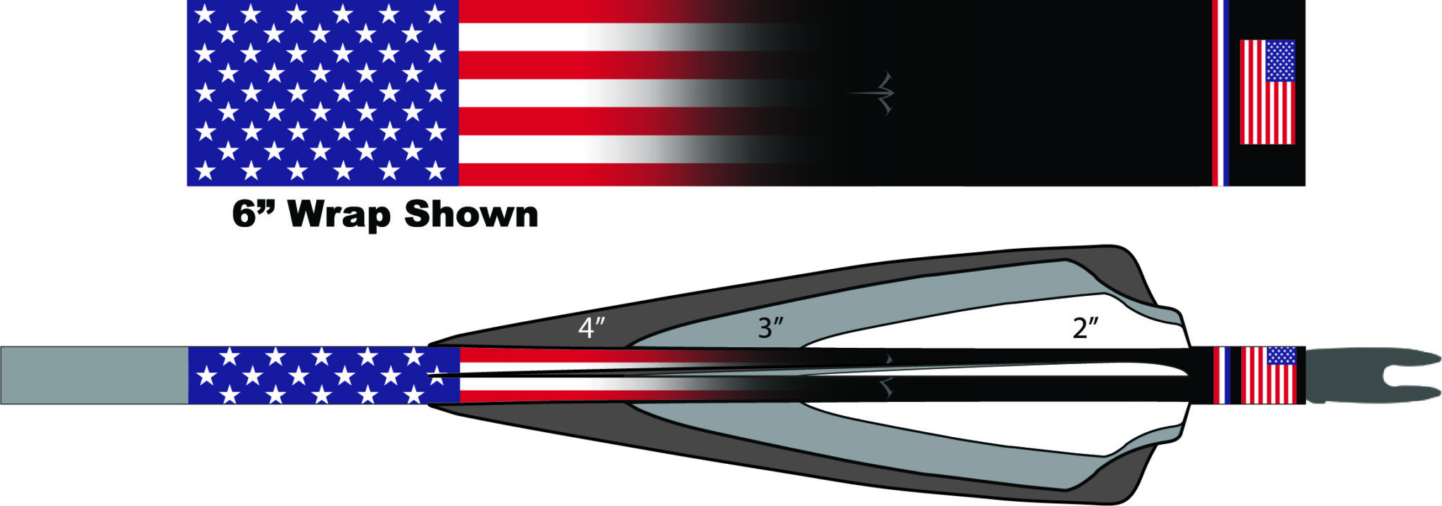 Premium Custom White Water Archery Arrow Build with American Flag Variant Wraps – 6pc set ...