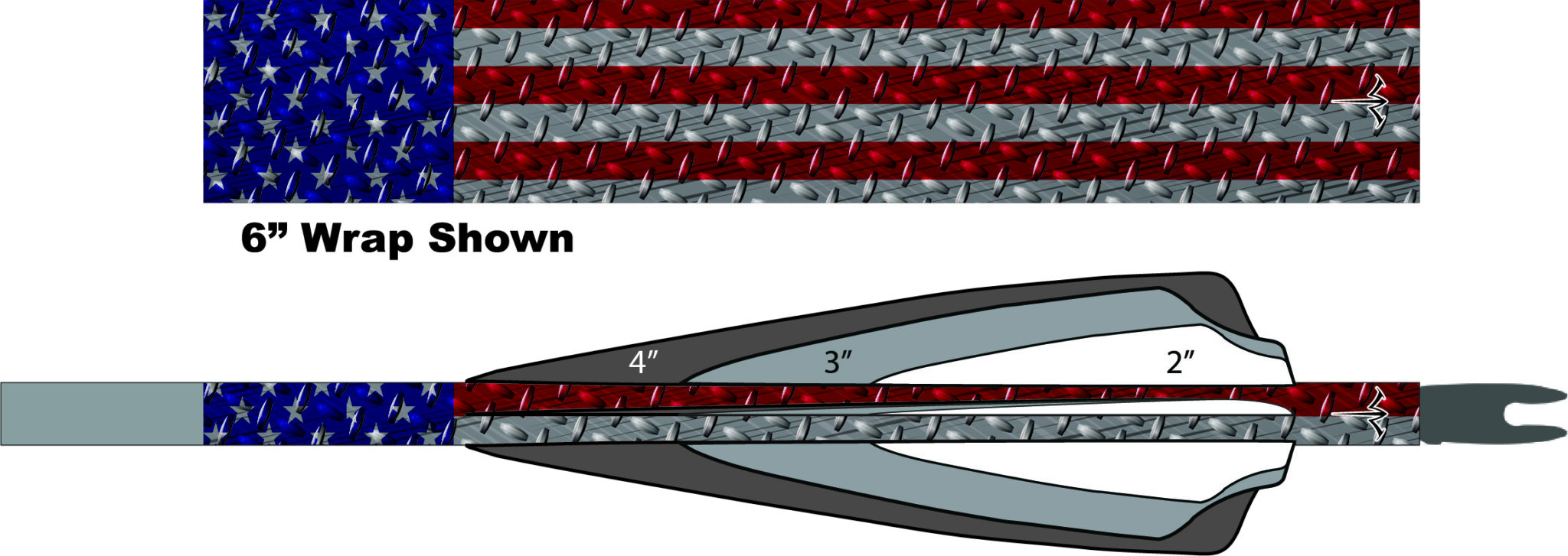 Premium Custom White Water Archery Arrow Build with American Flag Variant Wraps – 6pc set ...