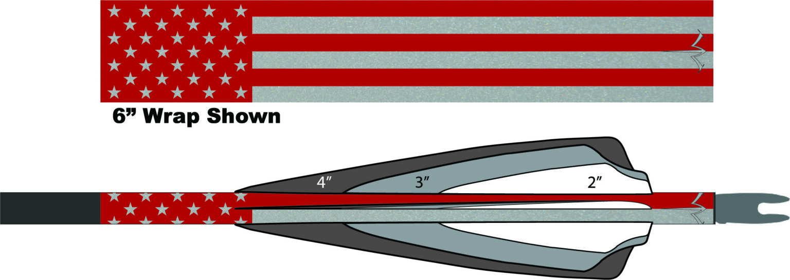 Premium Custom White Water Archery Arrow Build with Reflective American Flag Wraps – 6pc Set ...