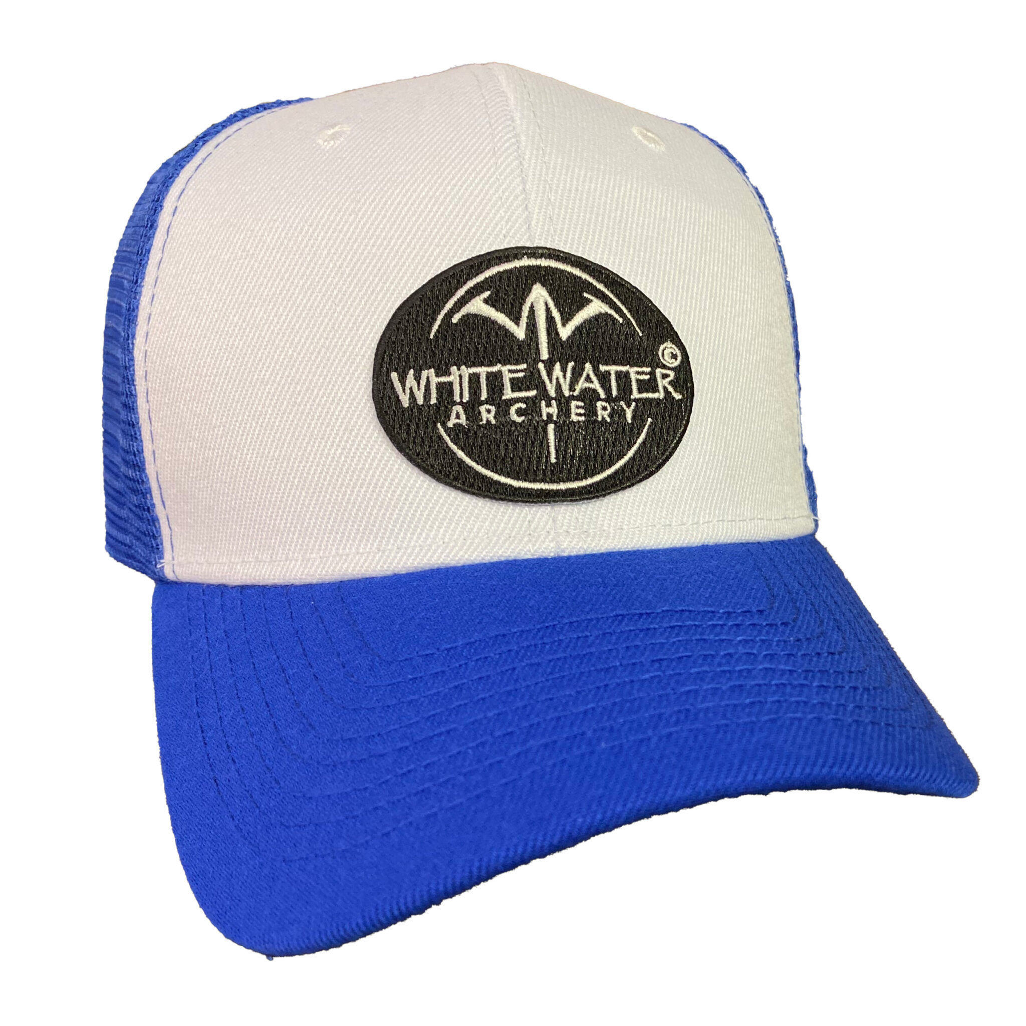 White Water Archery Blue White Snapback Cap Hat | White Water Archery