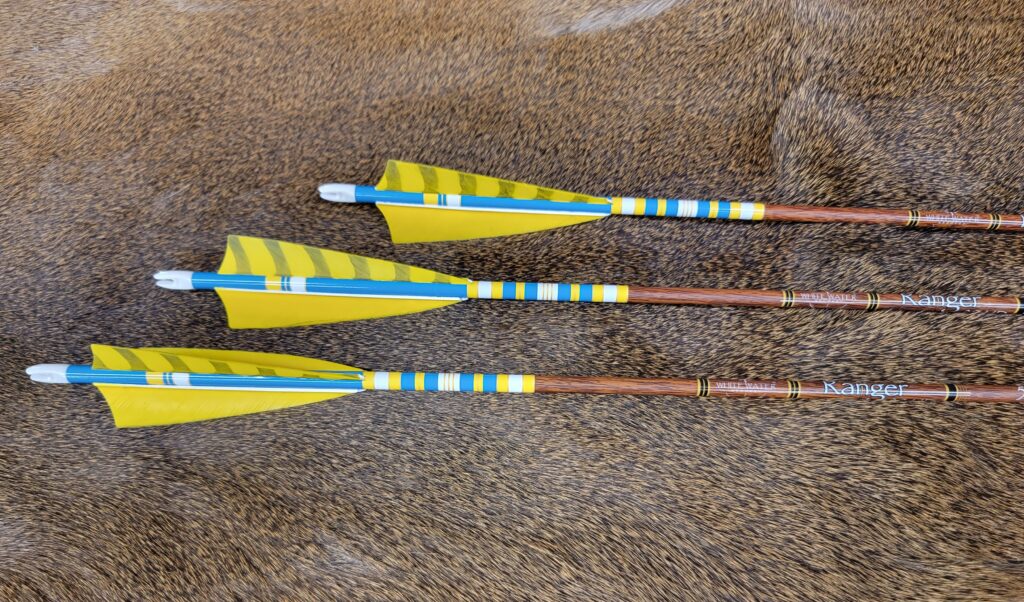 Ranger Traditional Wood Grain Carbon Arrows Trad 16 Blue/Yellow .204 ...