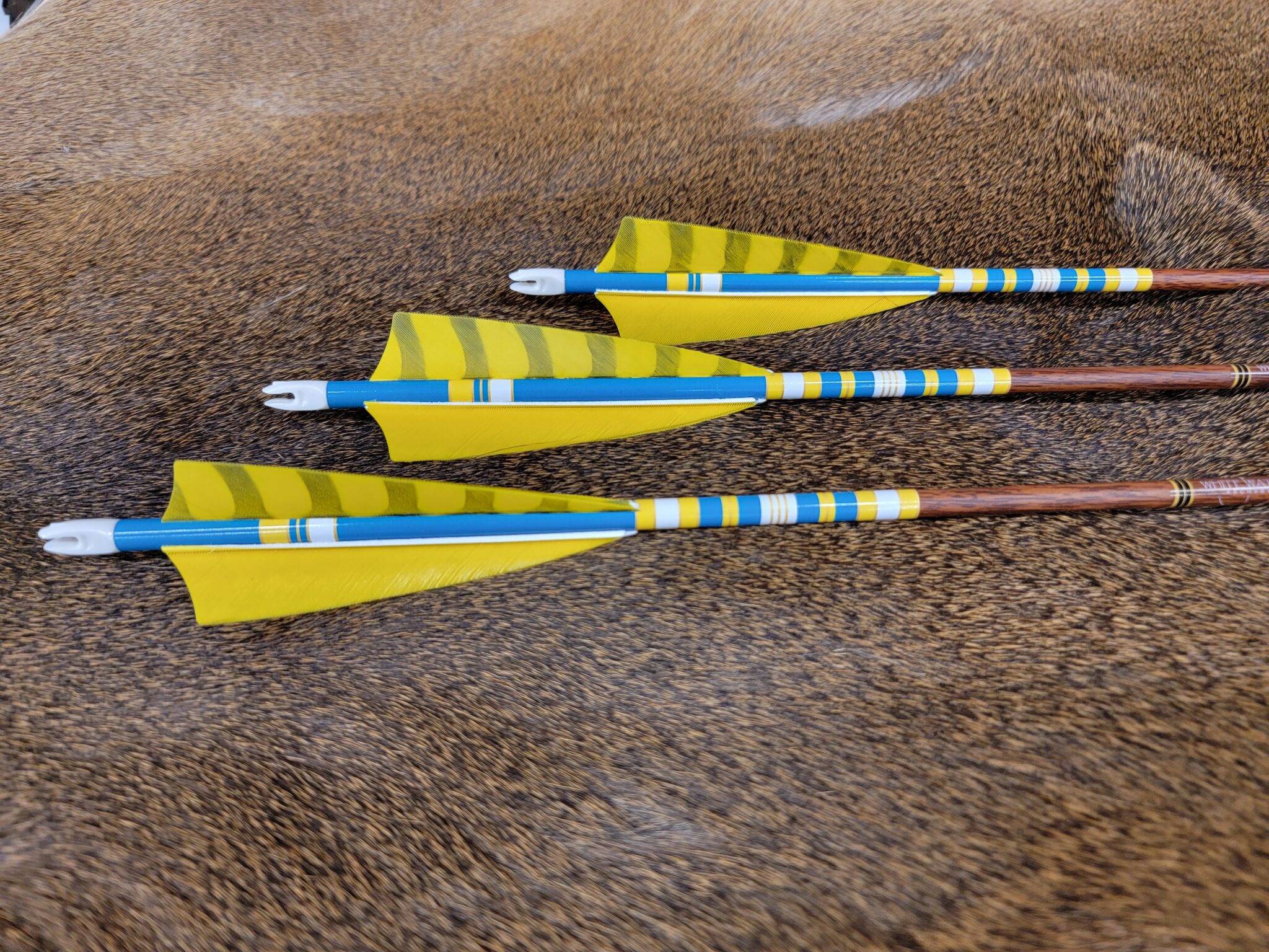 Trad 16 Blue/Yellow Ranger Traditional Wood Grain Carbon Arrows .204 ...