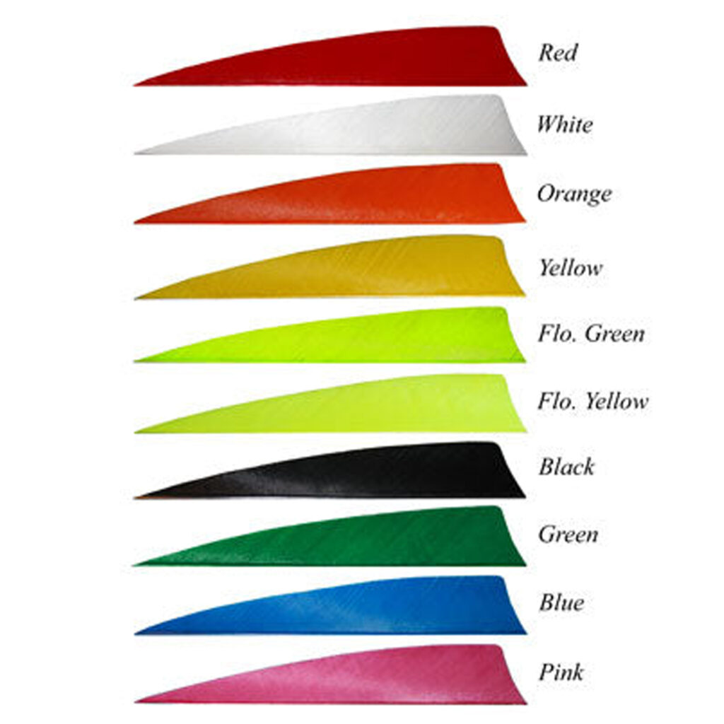 Bearpaw 4″ Shield Solid Color Feathers – Dozen pack | White Water Archery