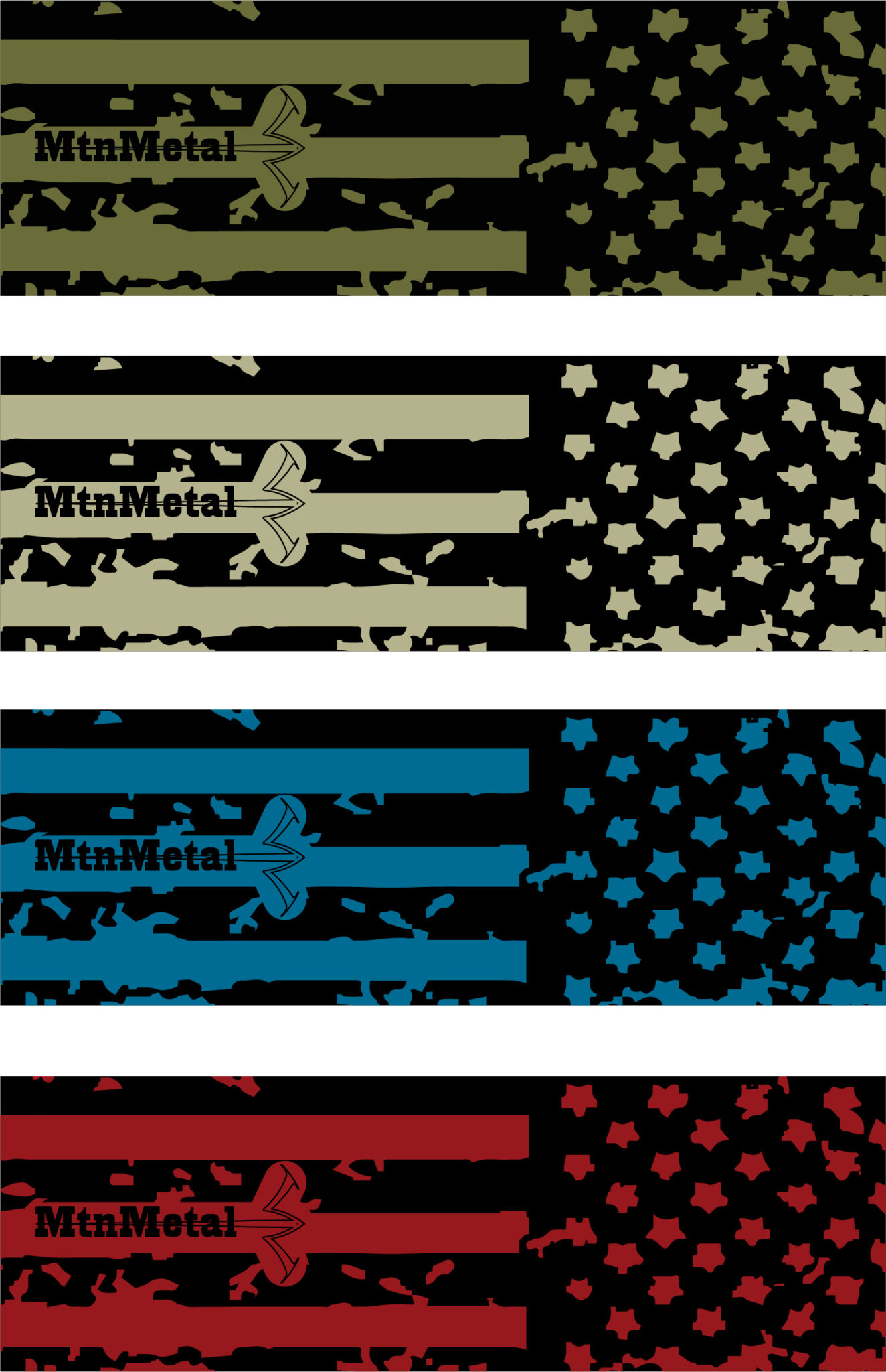 MtnMetal Distress Flag Standard Colors Arrow Wrap | White Water Archery