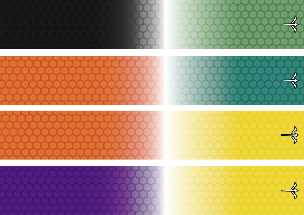 Filled Honeycomb V3 Fade Arrow Wraps | White Water Archery