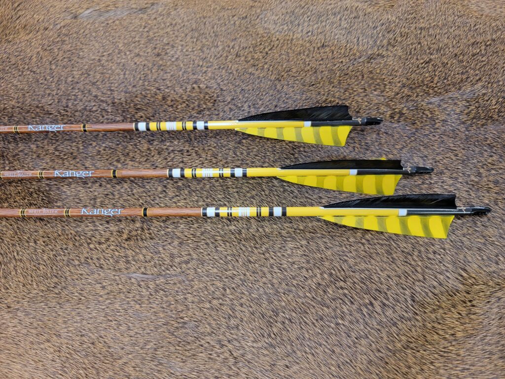 Traditional 30 Yellow Ranger Wood Grain Carbon Arrows .204 – 6pc Pack ...