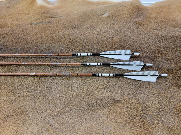 Traditional 1 Black with White Crests Ranger Wood Grain Carbon Arrows ...