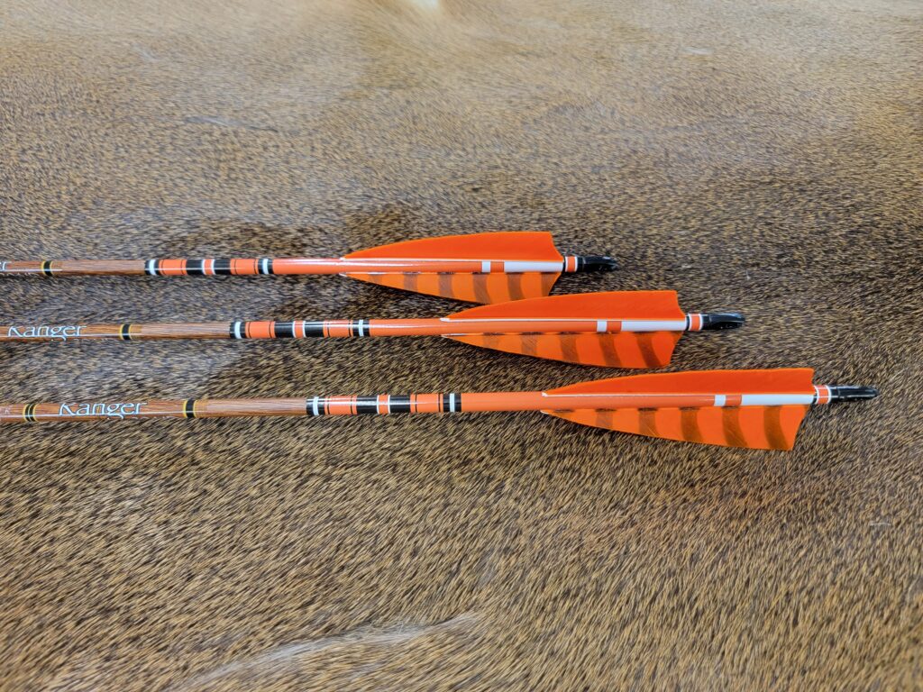 Traditional 2 Orange Ranger Wood Grain Carbon Arrows .204 – 6pc Pack ...