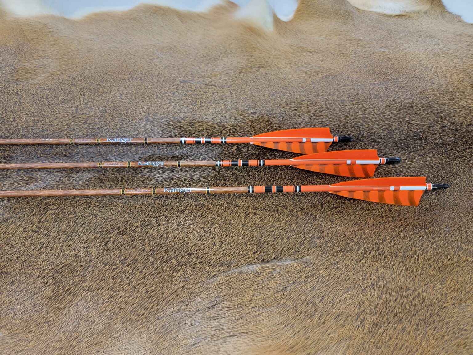 Traditional 2 Orange Ranger Wood Grain Carbon Arrows .204 – 6pc Pack ...