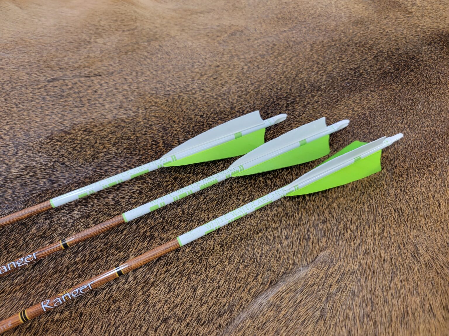 Traditional Boss White with Lime Green Crests Ranger Wood Grain Carbon ...