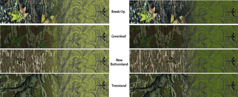 Licensed Mossy Oak Camo Tan & OD Green Thin Line Topo Map Arrow Wraps ...